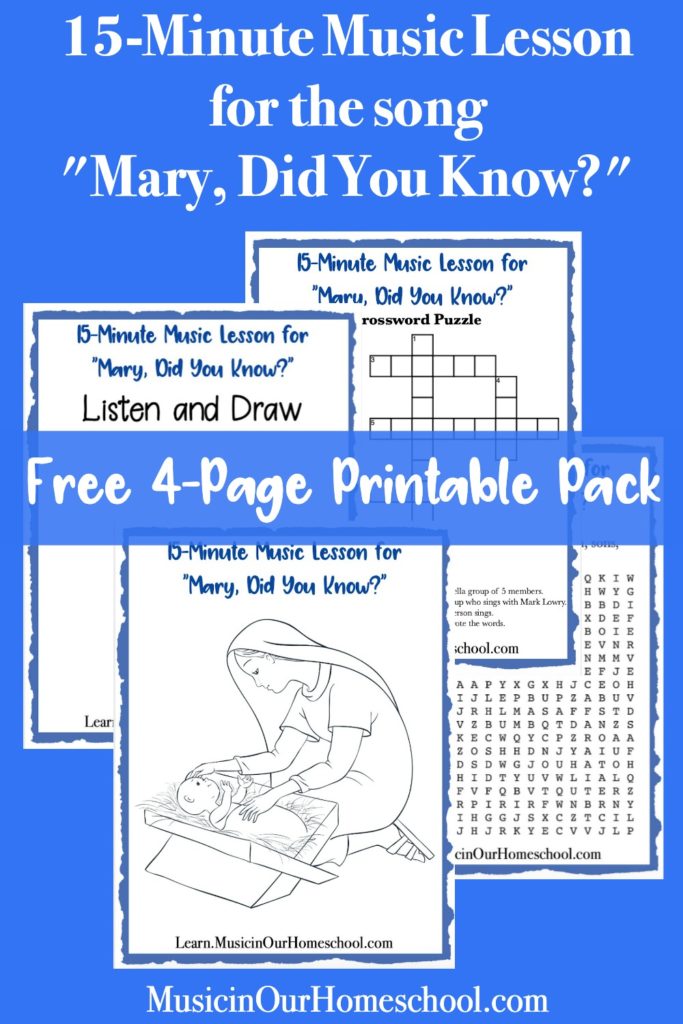 Free 15-Minute Music Lesson on "Mary, Did You Know?" - Music in Our ...