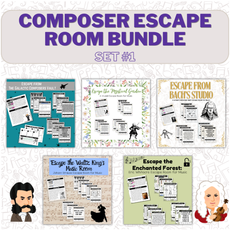 10 Exciting Composer Escape Rooms for Music: Low Prep Music Games for ...