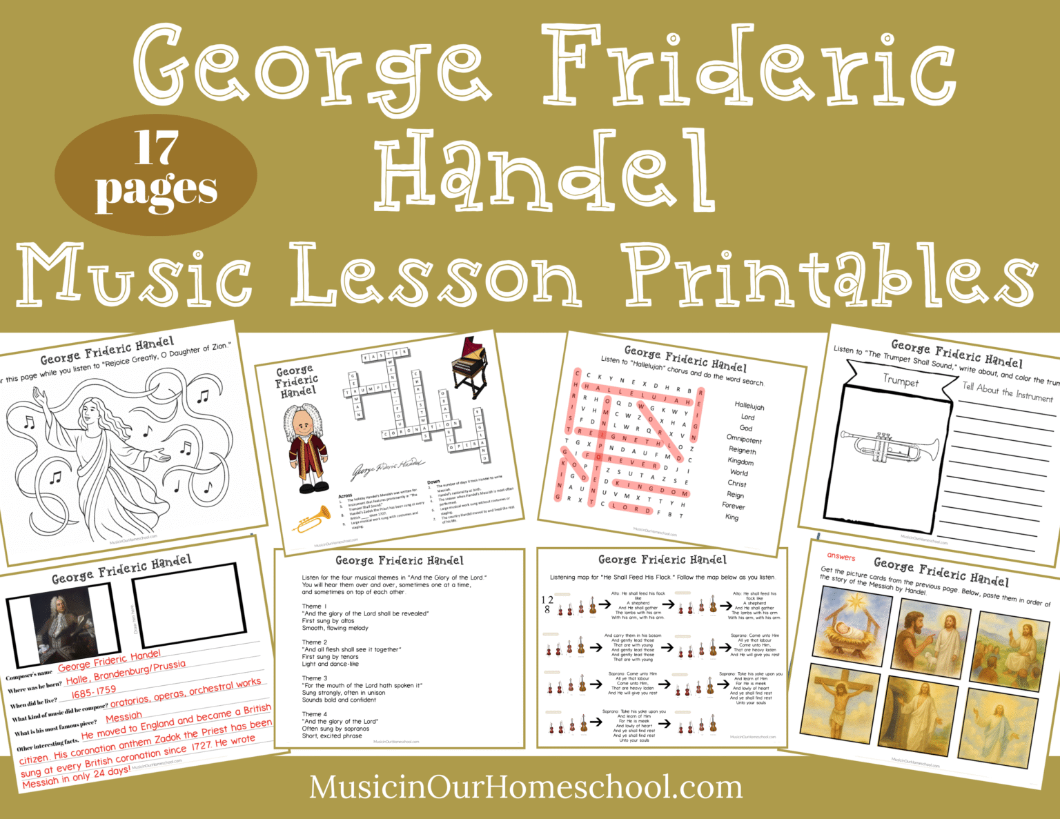 Composer Spotlight: George F. Handel and his Messiah Homeschool Lesson ...